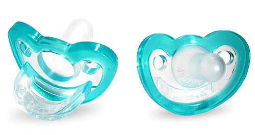 RAZBABY JollyPop Baby Pacifier Newborn, 0-3m, Teal, Double Pack