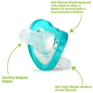 RAZBABY JollyPop Baby Pacifier Newborn, 0-3m, Teal, Double Pack