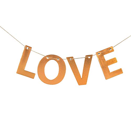 L O V E Love 6 Inch Tall Heavy Letters Wedding Party Banner Decoration - Color: Copper