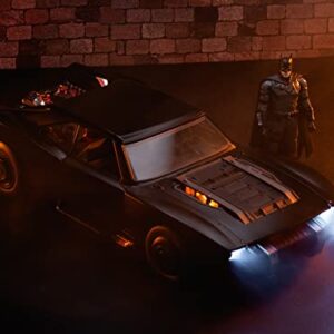 Jada Toys DC Comics The Batman 1:18 Batmobile with Lights Die-cast Car & 3.75" Batman Figure, Toys for Kids and Adults,Black