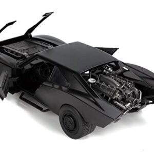 Jada Toys DC Comics The Batman 1:18 Batmobile with Lights Die-cast Car & 3.75" Batman Figure, Toys for Kids and Adults,Black