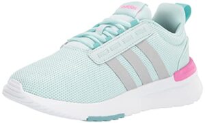 adidas kids racer tr21 running shoe, halo mint/silver metallic/screaming pink, 9 us unisex toddler