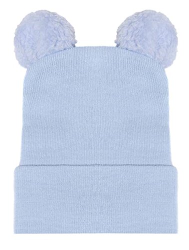 Melondipity Baby Hospital Hat with Ears – Personalized & Customizable Beanie Caps for Infants, Boys - Soft, Stretchy & 2-Ply Fabric - Head Wraps for Newborn – Blue