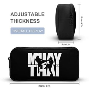 Muay Thai Pencil Case Makeup Bag Big Capacity Pouch Organizer for Office College