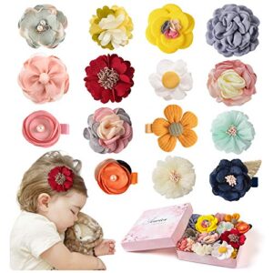 15 pack baby girls hair clips hair bows fully lined non slip for fine handmade hair accessories for newborn infant toddler kids