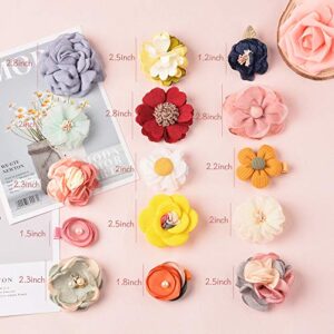 15 Pack Baby Girls Hair Clips Hair Bows Fully Lined Non Slip for Fine Handmade Hair Accessories for Newborn Infant Toddler Kids