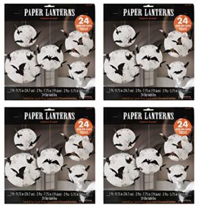 set of 20 halloween lanterns with peel ‘n stick bats! great craft for kids and adults!