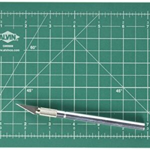 ALVIN Self-Healing Cutting Mat Kit 6"x8.5" Model GM0668 Double-Sided Mat with Art Knife, GBM Series, Gridded Rotary Cutting Board for Crafts, Sewing, Fabric - 6 inches x 8.5 inches