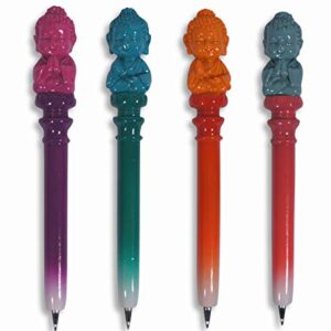 Buddha Pens Assorted Happy Praying Blessing (Set of 4)