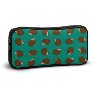 Hedgehog Pattern Pencil Case Makeup Bag Big Capacity Pouch Organizer for Office College