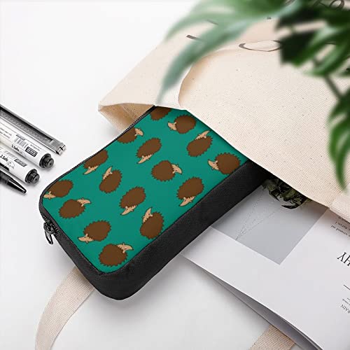 Hedgehog Pattern Pencil Case Makeup Bag Big Capacity Pouch Organizer for Office College