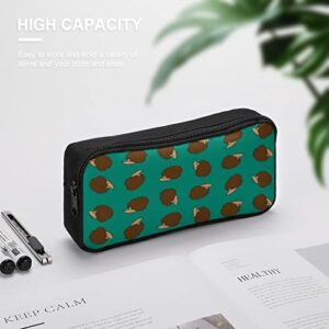 Hedgehog Pattern Pencil Case Makeup Bag Big Capacity Pouch Organizer for Office College