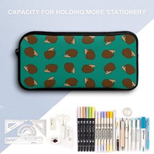 Hedgehog Pattern Pencil Case Makeup Bag Big Capacity Pouch Organizer for Office College