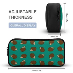 Hedgehog Pattern Pencil Case Makeup Bag Big Capacity Pouch Organizer for Office College