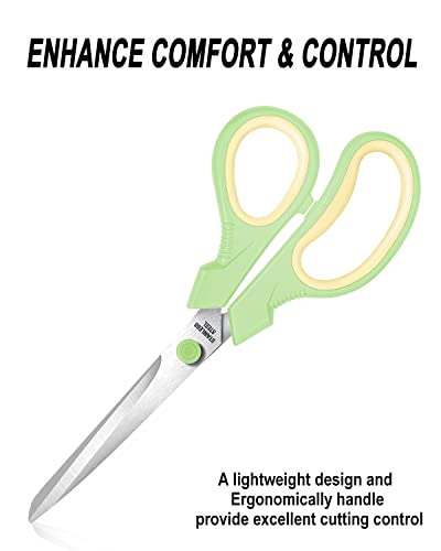 Scissors, All Purpose Thickened Scissor 8.5", Upgrade Stainless Steel Sharper Comfort Grip Scissors for Office School Supplies, Right/Left Handed, 3-Pack…