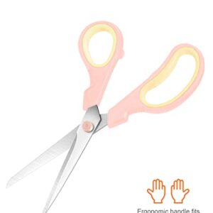 Scissors, All Purpose Thickened Scissor 8.5", Upgrade Stainless Steel Sharper Comfort Grip Scissors for Office School Supplies, Right/Left Handed, 3-Pack…