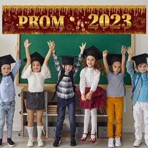 Large Prom 2023 Banner Graduation Party Decorations Maroon Congrats Grad Yard Sign Banner Backdrop for High School College Graduation Party Supplies