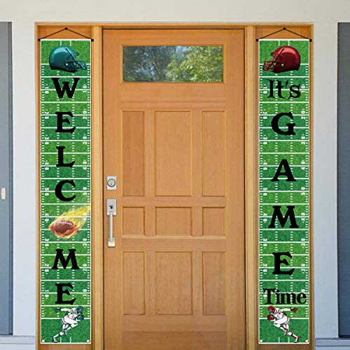 Football Party Decoration It's Game Time Hanging Banner American Football Themed Birthday Party Baby Shower Decor and Supplies