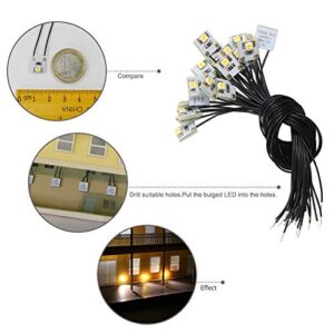 DD00WM 20pcs Pre Wired Warm White SMD 3528 Led Lamp Light Set 12V ~ 18V 0.24W