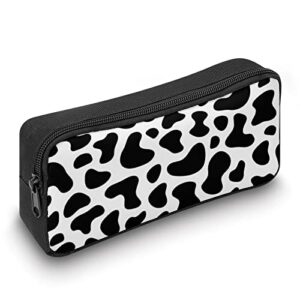 Cow Skin Animal Spots Pencil Case Makeup Bag Big Capacity Pouch Organizer for Office College