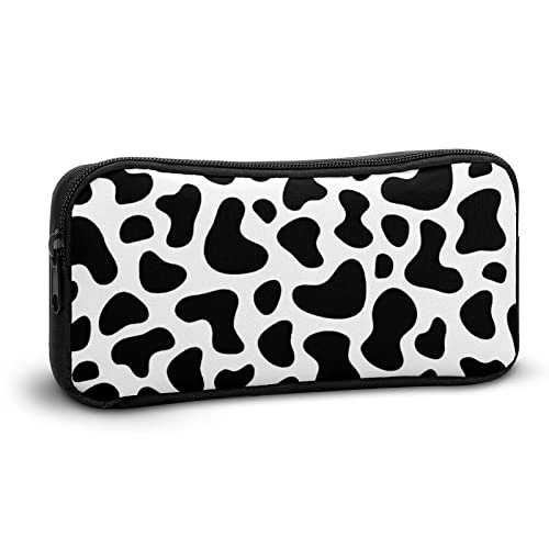 Cow Skin Animal Spots Pencil Case Makeup Bag Big Capacity Pouch Organizer for Office College