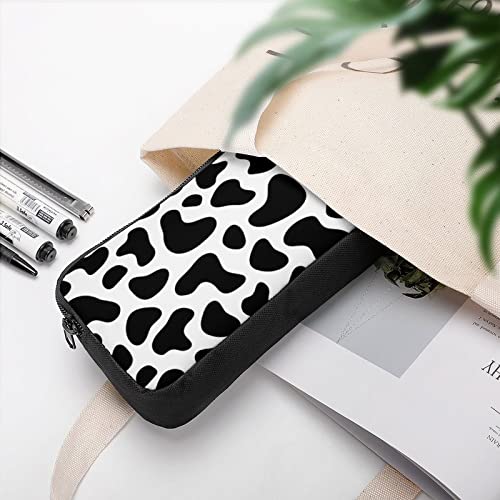 Cow Skin Animal Spots Pencil Case Makeup Bag Big Capacity Pouch Organizer for Office College