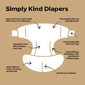 DYPER Viscose from Bamboo Baby Diapers Size 4 | Honest Ingredients | Cloth Alternative | Day & Overnight | Made with Plant-Based* Materials | Hypoallergenic for Sensitive Newborn Skin, Unscented