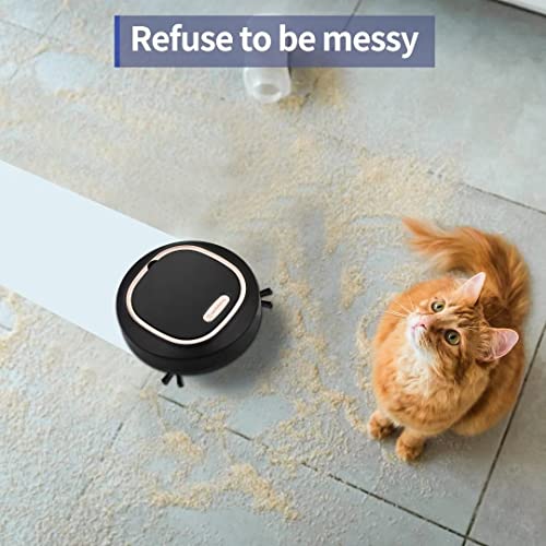 LELTET Automatic Vacuum Cleaner, 3-in-1 Cleaning Robot, Anti-Collision Strip Design, Quiet Slim, Household Essentials for Cleaning Pet Hair, Marble, Black-3