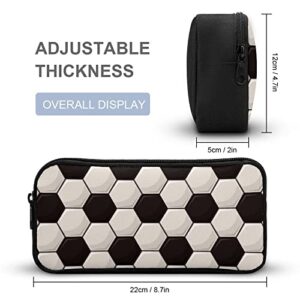 Football Soccer Design Pencil Case Makeup Bag Big Capacity Pouch Organizer for Office College