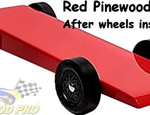 Pinewood Pro Pine Derby Car Kit with PRO Graphite - Painted and Weighted - Red Shark