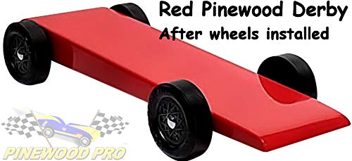 Pinewood Pro Pine Derby Car Kit with PRO Graphite - Painted and Weighted - Red Shark