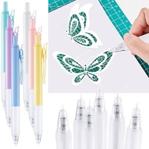 12 pcs craft cutting tools paper pen cutter knife retractable carving craft knife precision hobby knife blades with pocket clip for diy art ceramic vinyl drawing scrapbooking, 6 colors