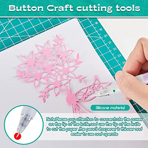 12 Pcs Craft Cutting Tools Paper Pen Cutter Knife Retractable Carving Craft Knife Precision Hobby Knife Blades with Pocket Clip for DIY Art Ceramic Vinyl Drawing Scrapbooking, 6 Colors