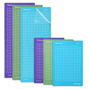 vikdook cutting mat for cricut joy 4.5” x12” 4.5”x6.5” variety grip sticky cutting mat pack blue light grip green standard grip purple strong grip 6 mats pack