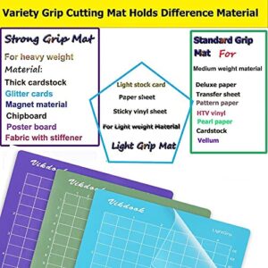 VIKDOOK Cutting Mat for Cricut Joy 4.5” X12” 4.5”X6.5” Variety Grip Sticky Cutting Mat Pack Blue Light Grip Green Standard Grip Purple Strong Grip 6 Mats Pack