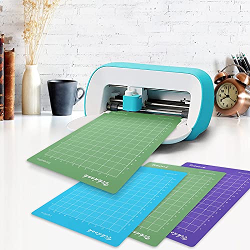 VIKDOOK Cutting Mat for Cricut Joy 4.5” X12” 4.5”X6.5” Variety Grip Sticky Cutting Mat Pack Blue Light Grip Green Standard Grip Purple Strong Grip 6 Mats Pack