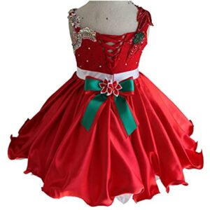 Jennifer G221RG Christmas Toddler Baby Newborn Little Girl's Pageant Party Dress RED Size3T