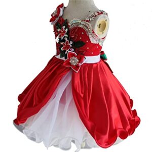 Jennifer G221RG Christmas Toddler Baby Newborn Little Girl's Pageant Party Dress RED Size3T