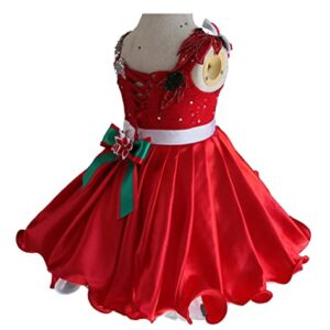 Jennifer G221RG Christmas Toddler Baby Newborn Little Girl's Pageant Party Dress RED Size3T