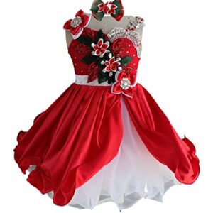 Jennifer G221RG Christmas Toddler Baby Newborn Little Girl's Pageant Party Dress RED Size3T