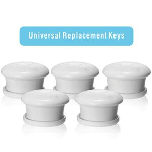 Baby Proofing Magnetic Cabinet Locks Child Proof Extra Magnet (5 Pack) Universal Replacement Keys for Magnetic Locking System - Baby Safety Latch for Drawers and Cabinet - 5 Key Holders Included