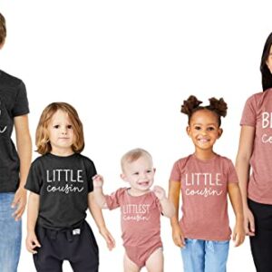 Teeny Fox Big Little Cousin Crew Shirts Biggest Littlest Tee Toddler T-Shirt Baby Bodysuit Set for Family Matching Outfit