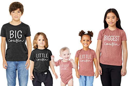 Teeny Fox Big Little Cousin Crew Shirts Biggest Littlest Tee Toddler T-Shirt Baby Bodysuit Set for Family Matching Outfit