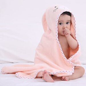 TBEZY Baby Hooded Towel with Unique Animal Design Ultra Soft Thick Cotton Bath Towel for Newborn (Bunny)