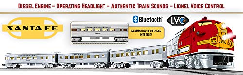 Lionel Santa Fe Super Chief LionChief Set with Bluetooth Capability, Electric O Gauge Model Train Set with Remote