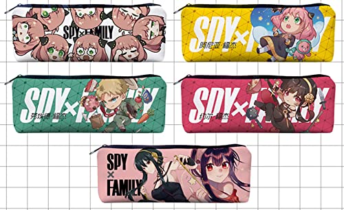 foefaik Anime Spy x Family Anya Pencil Case,Canvas Organizer Box Pouch Makeup Bag Capacity Case with Zipper, 5.1 inch