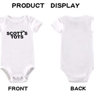 SiYooca Scott's Tots Cute Bodysuit Infant Rompers Unisex Baby Short Sleeve Onesie D blue 3 Months