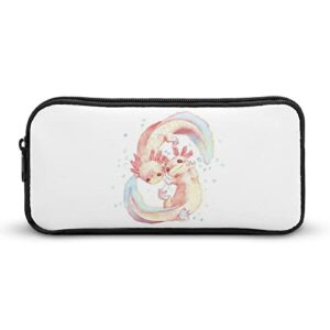 adorable axolotl pencil case makeup bag big capacity pouch organizer for office college