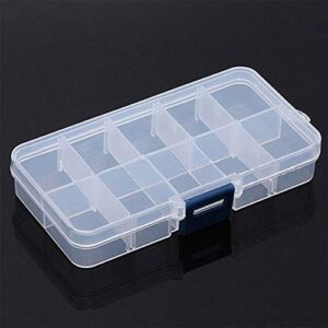 balsar 10 grids plastic organizer box storage container jewelry box with adjustable dividers for beads art diy crafts jewelry fishing tackles,clear