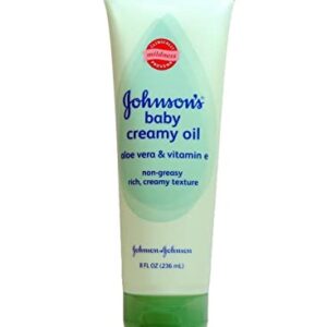 Johnsons Baby Oil Creamy Aloe & Vitamin E, 8 fl oz each